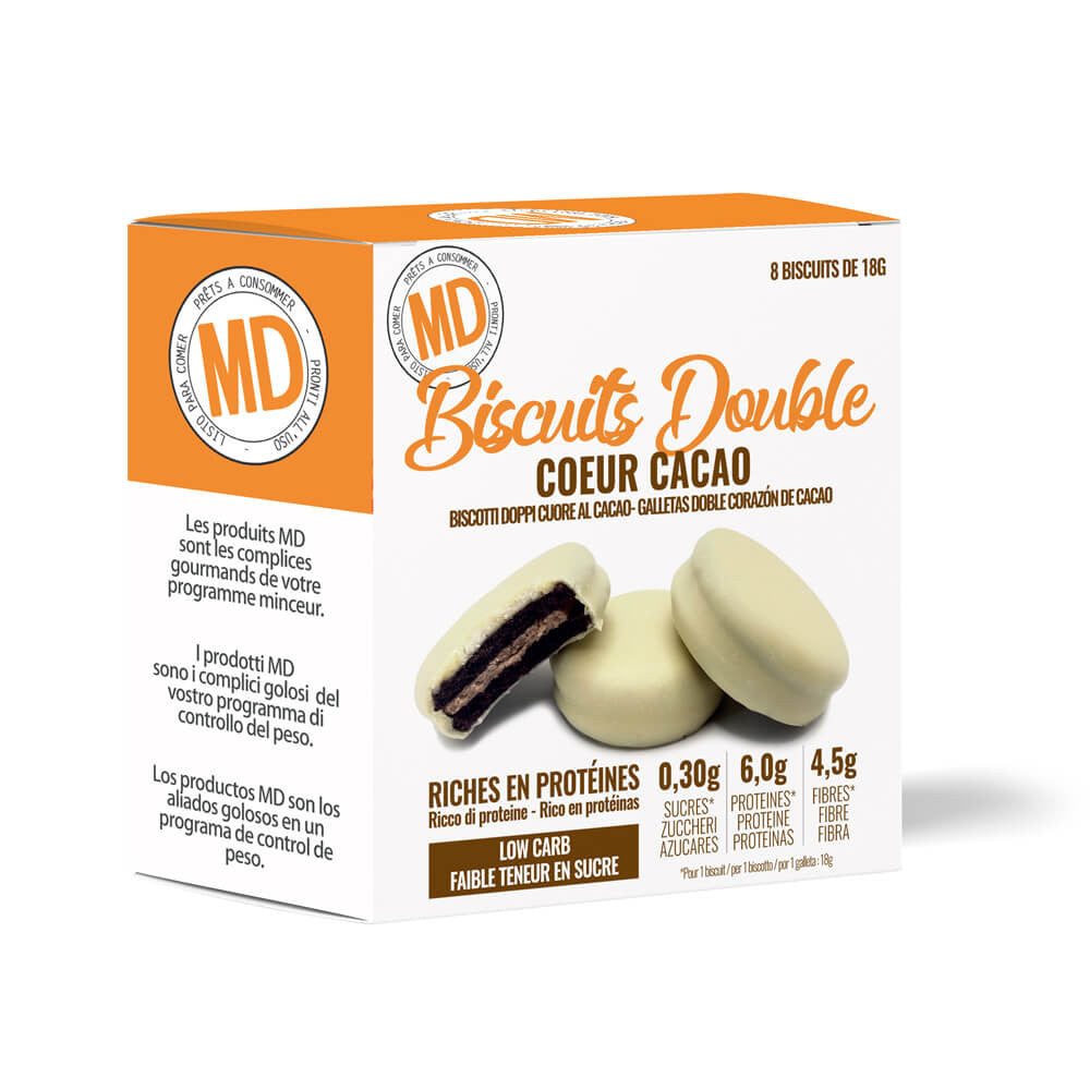Biscotti proteici low carb Doppio Cuore Gusto Cacao Scatola da 8 MD